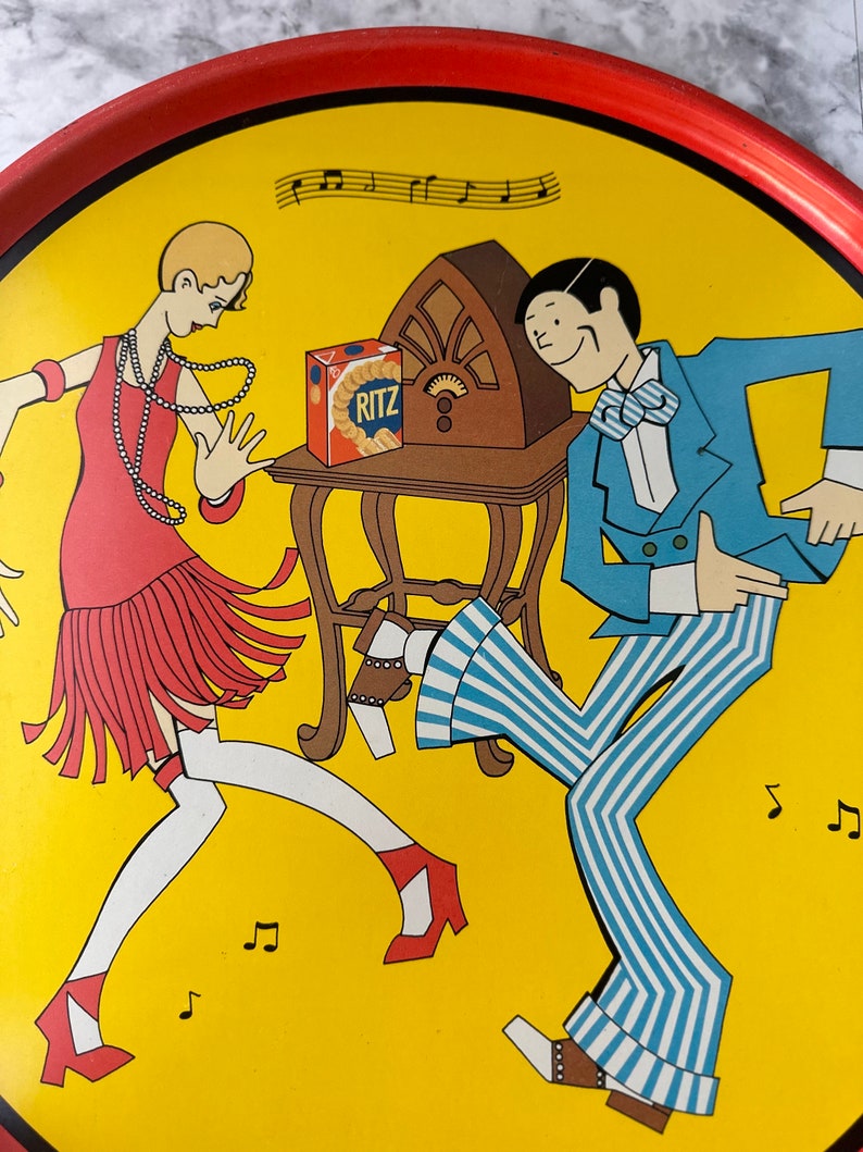 Vintage Ritz Crackers Metal Serving Tray Flappers Roaring 20's - Etsy