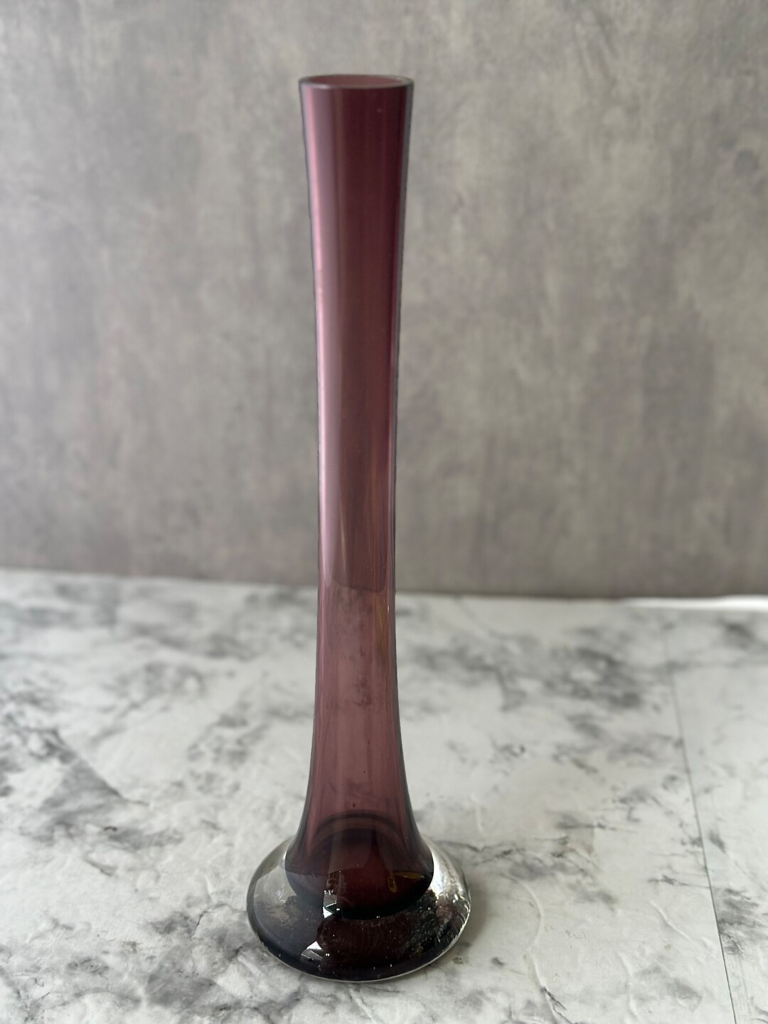 Vintage MCM Purple Glass Vase 12” Bud Vase - Etsy