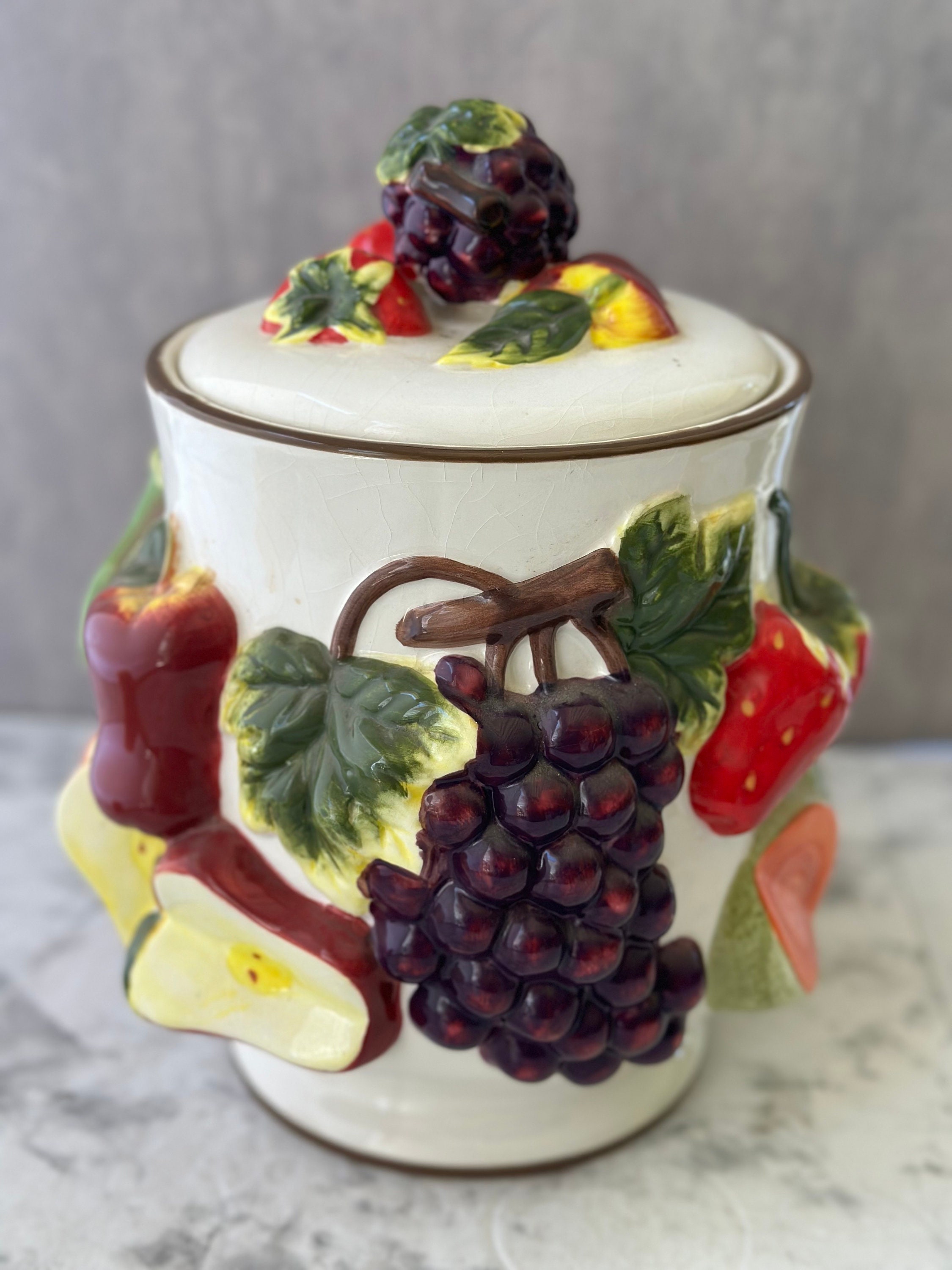 Vintage ARC Mixed Fruit Cookie Jar/ Canister - Etsy