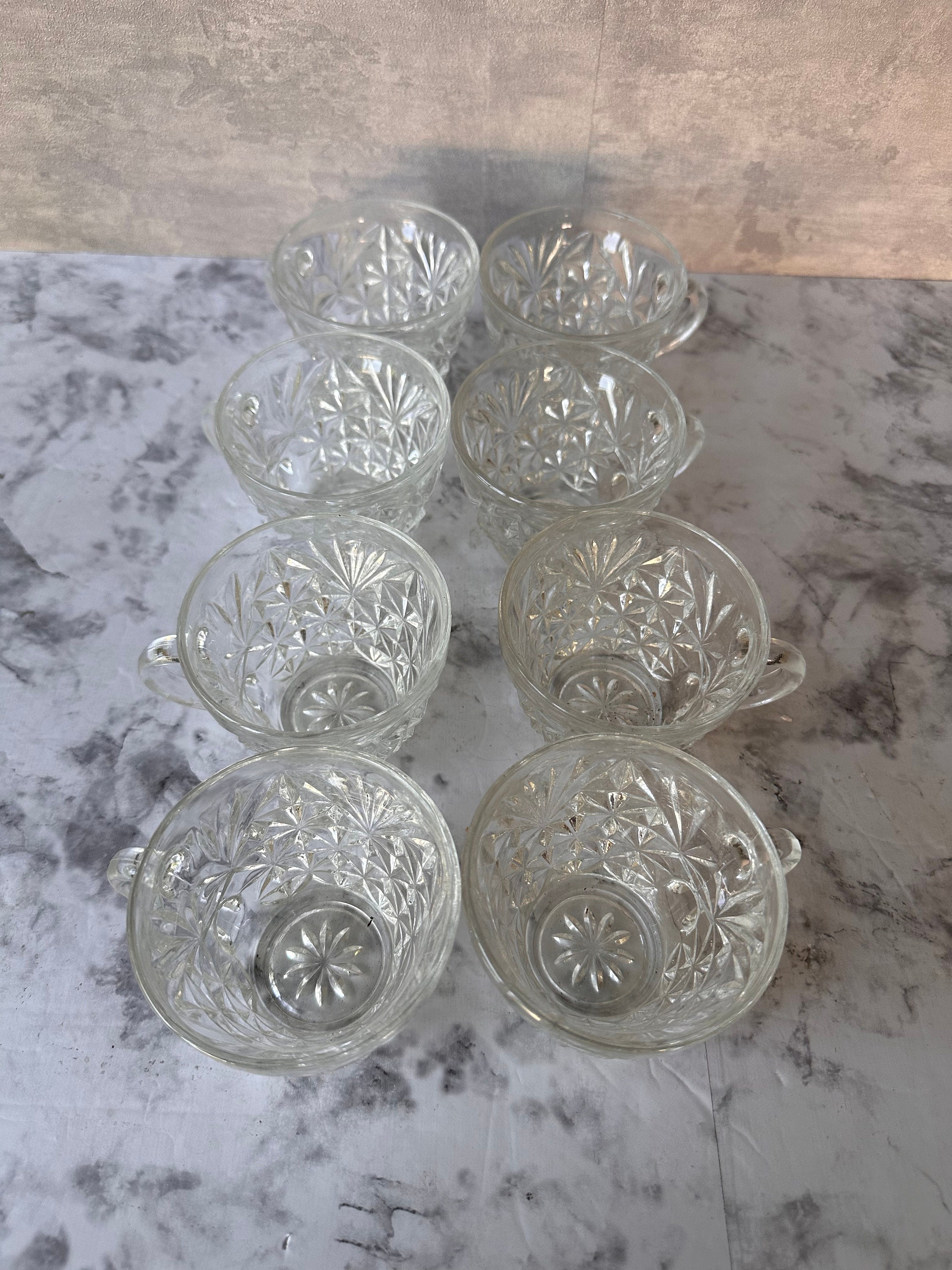 Vintage Anchor Hocking 18-piece Punch Bowl Set Arlington Pattern ...