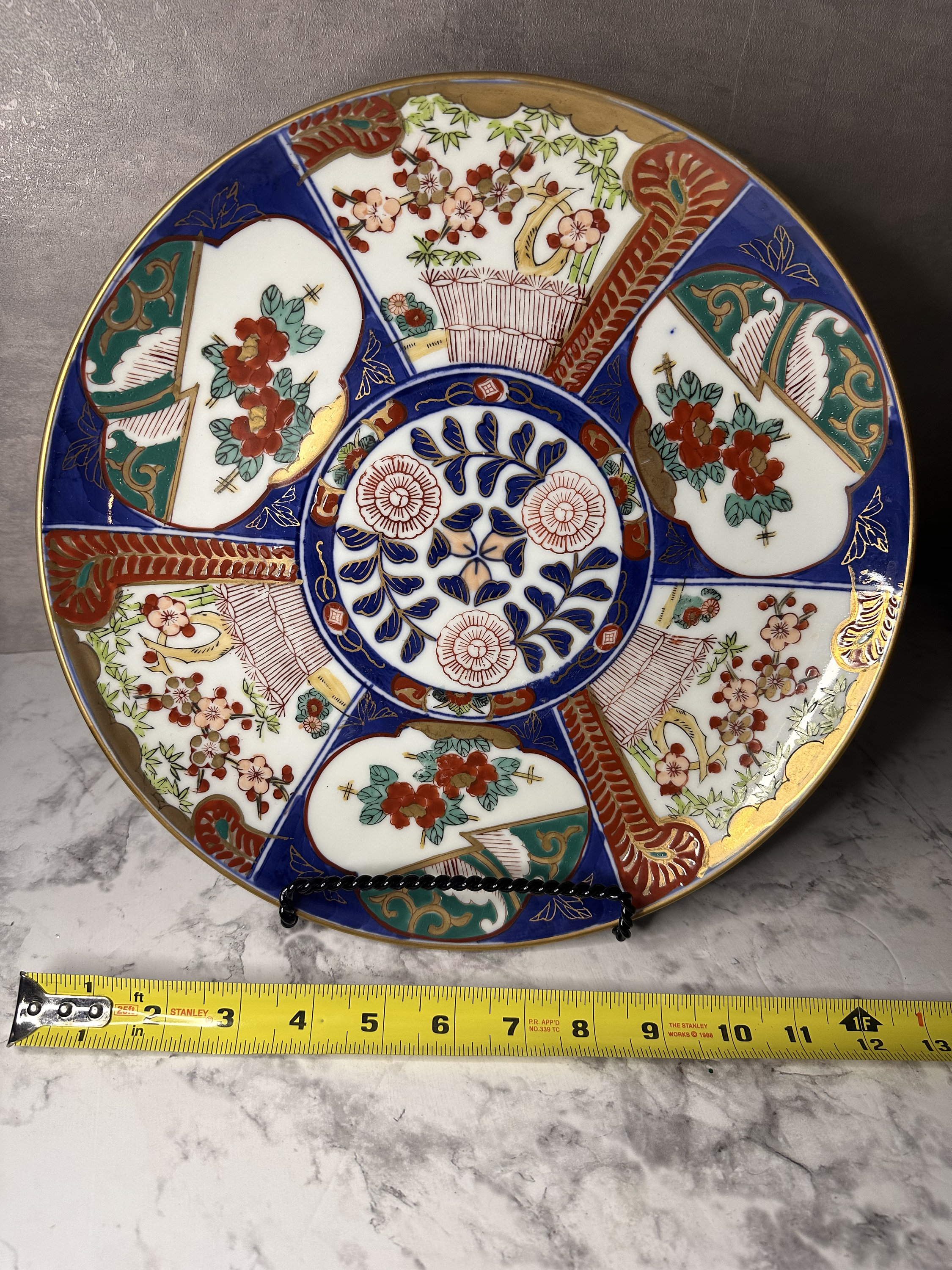 Japanese Gold Imari Hand Painted Shallow Bowl Dish 12 Round - Etsy