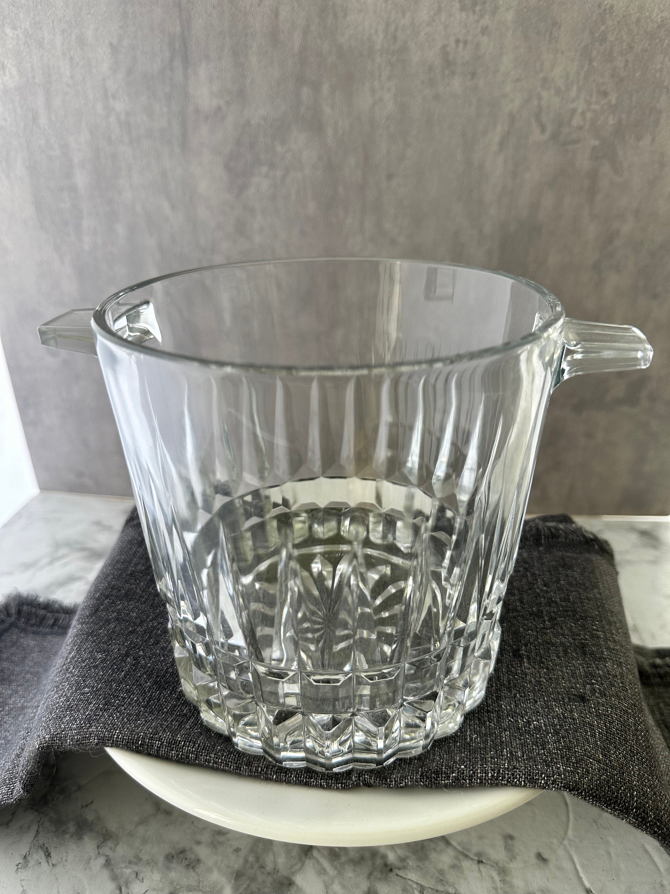 Vintage 1950s Ice Bucket Pressed Cut Glass Made in Italy - Etsy