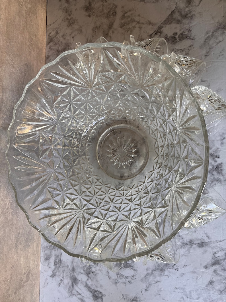 Vintage Anchor Hocking 18-piece Punch Bowl Set Arlington Pattern ...