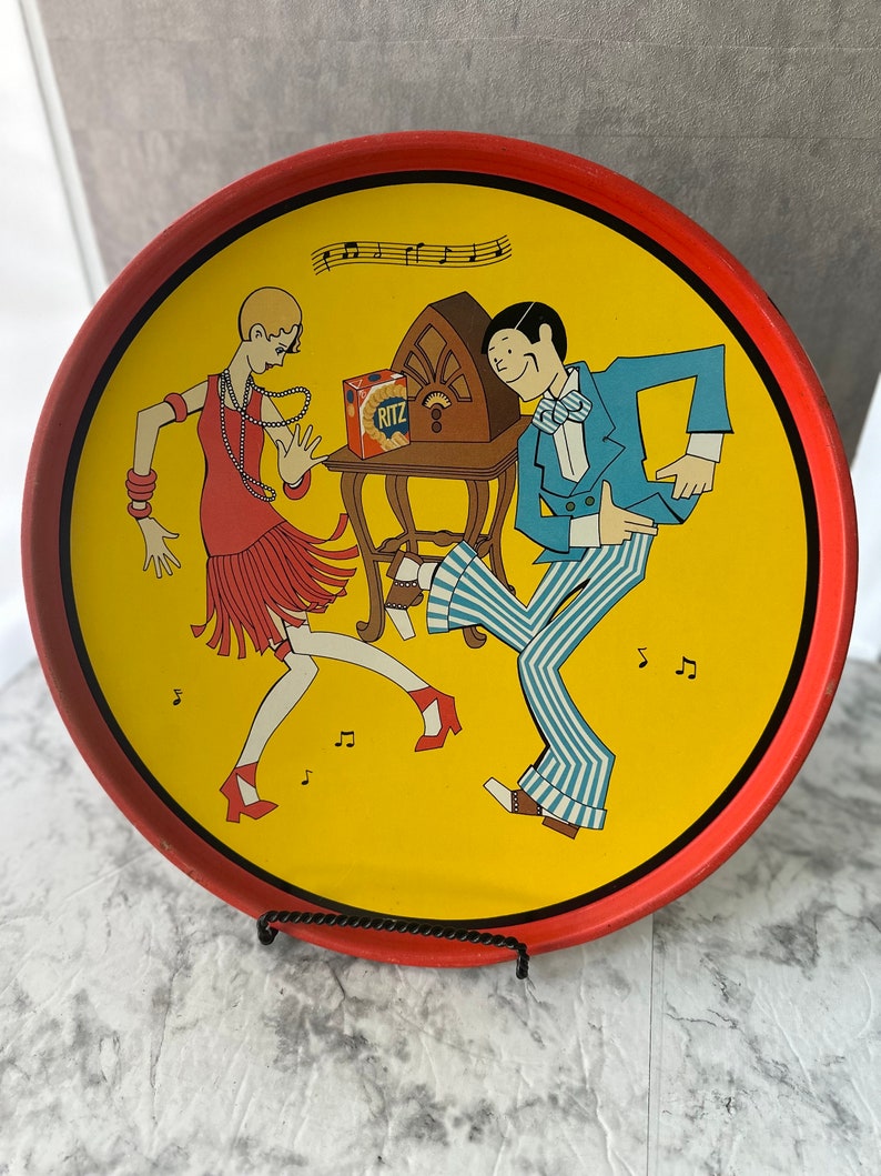 Vintage Ritz Crackers Metal Serving Tray Flappers Roaring 20's - Etsy