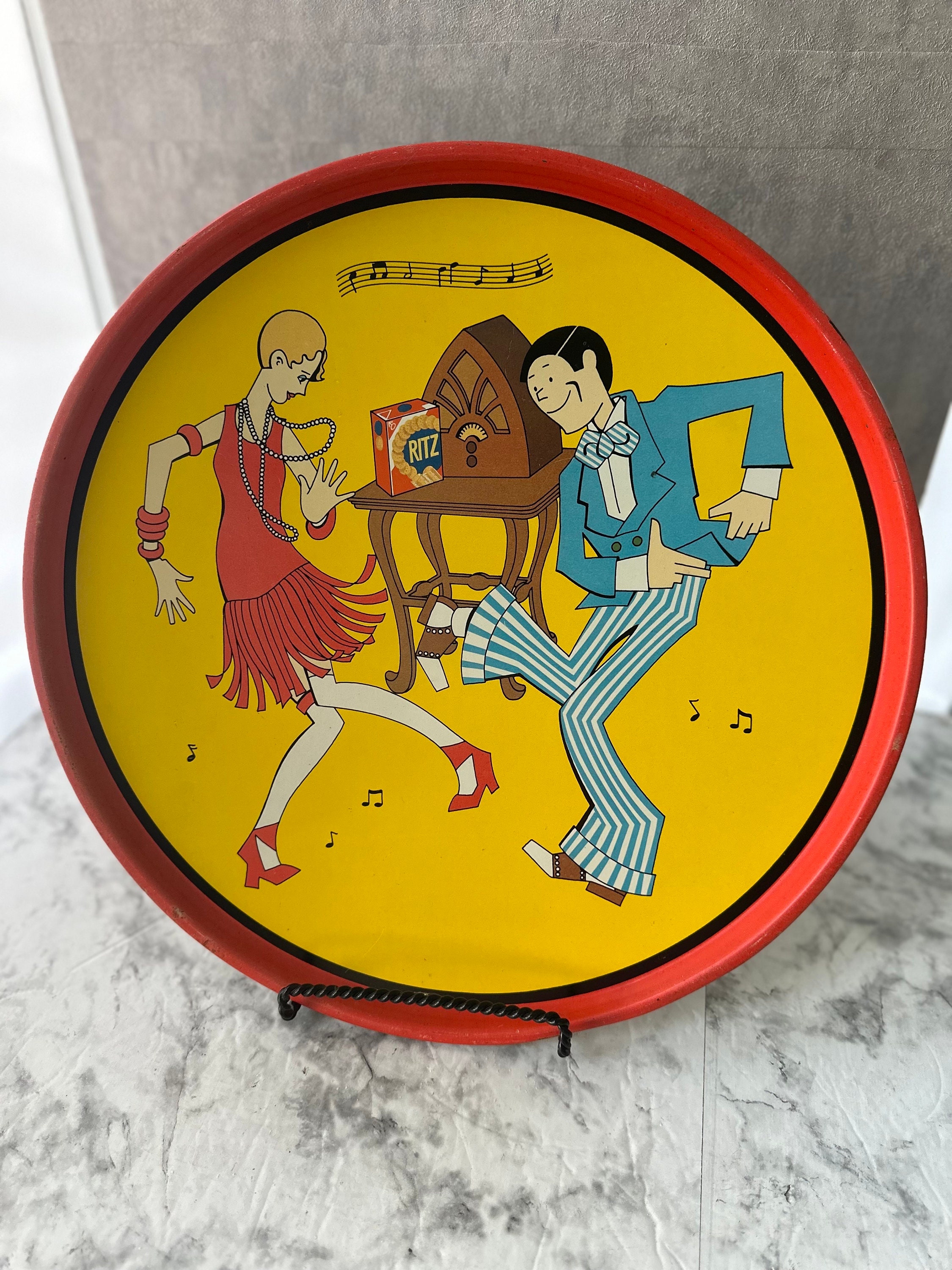 Vintage Ritz Crackers Metal Serving Tray Flappers Roaring 20's - Etsy