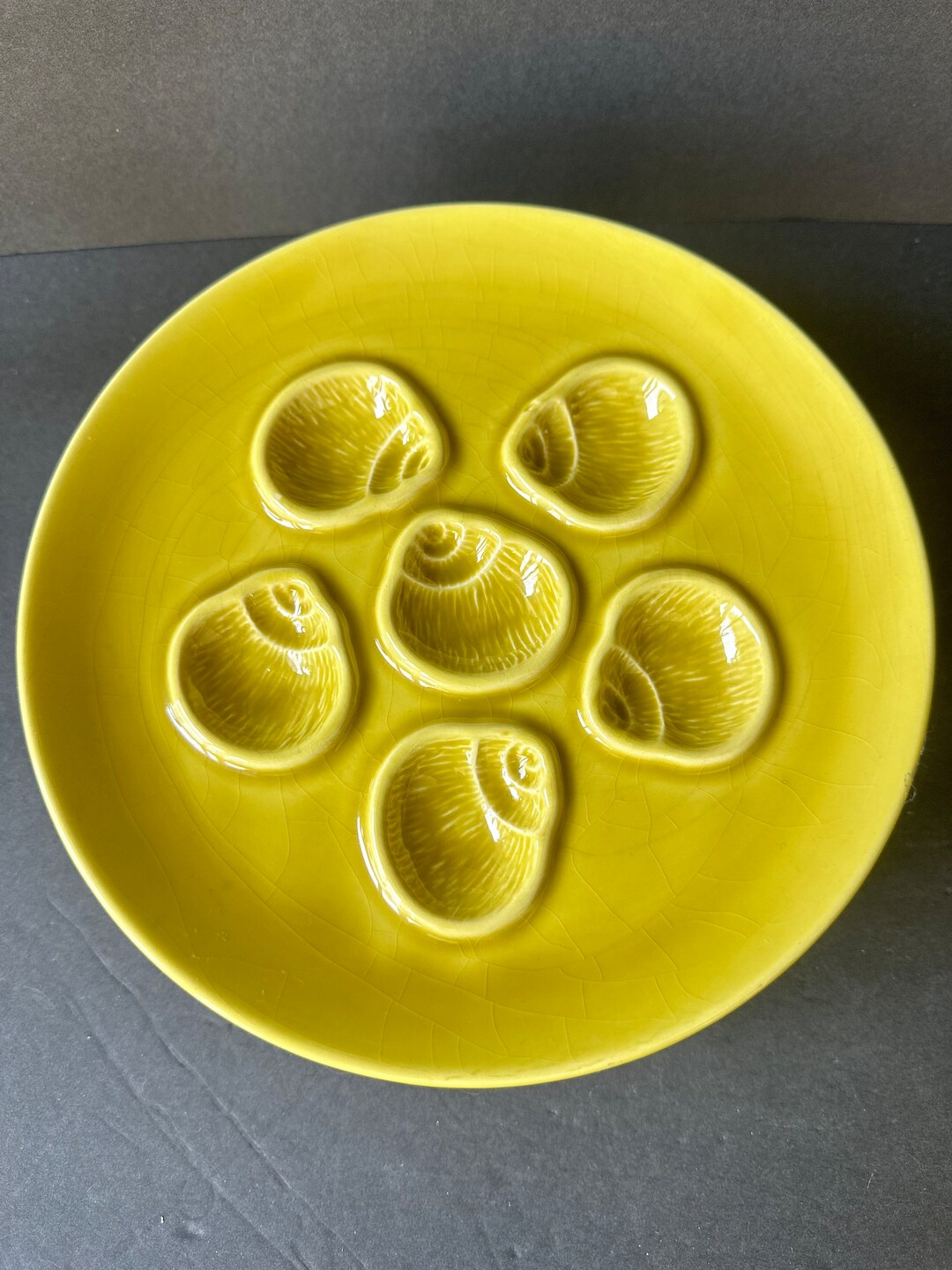 Vtg. French Escargot Pottery 8.25” Plate Yellow Lot of 4 - Etsy
