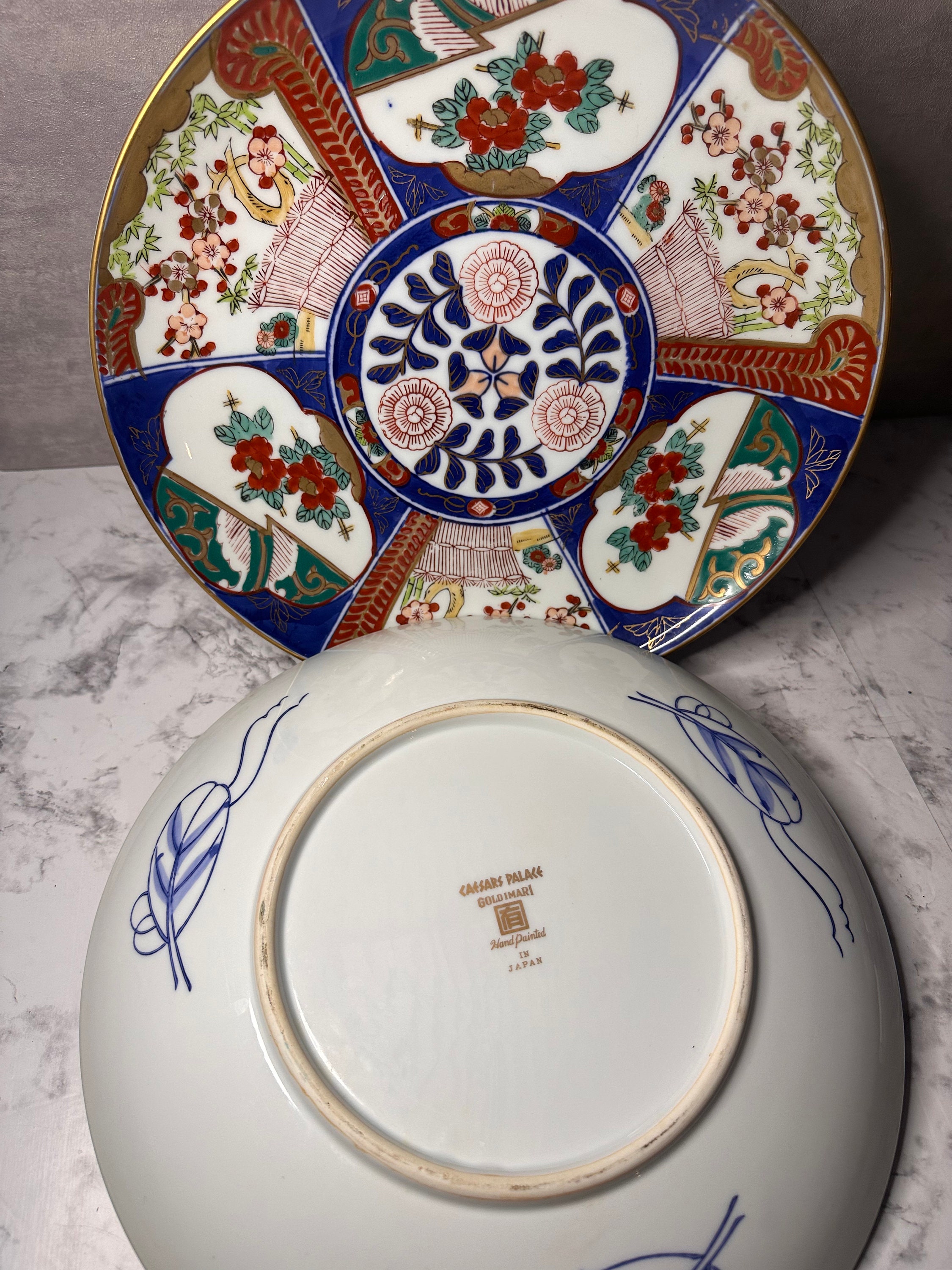 Japanese Gold Imari Hand Painted Shallow Bowl Dish 12 Round - Etsy