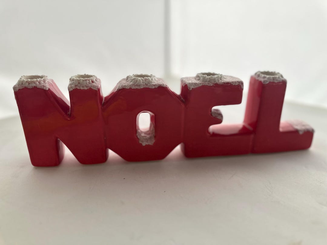 Ceramic NOEL Holiday Candle Holders Christmas - Etsy
