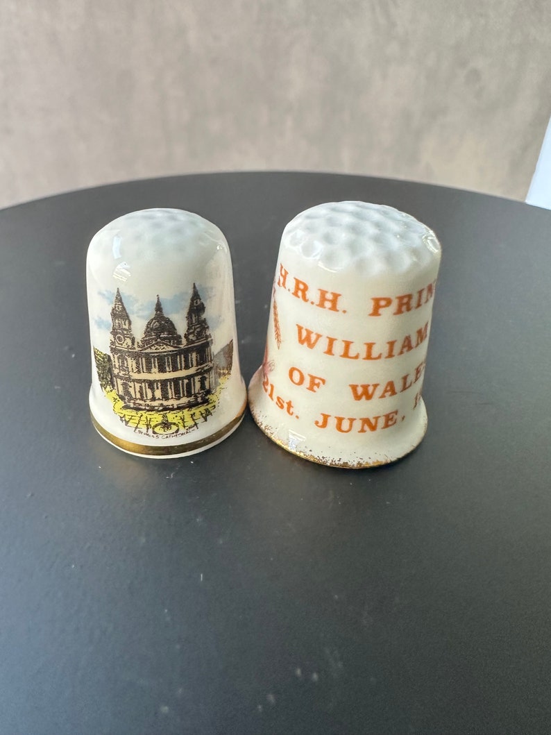 Vintage Princess Diana Prince Charles and Castle Thimbles, Set of 2 - Etsy