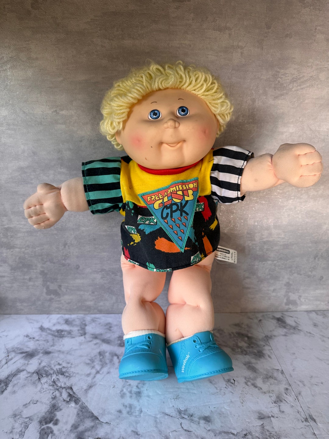 VTG 1990 Cabbage Patch Doll Blonde Hair/blue Eyes Free Admission Club W ...