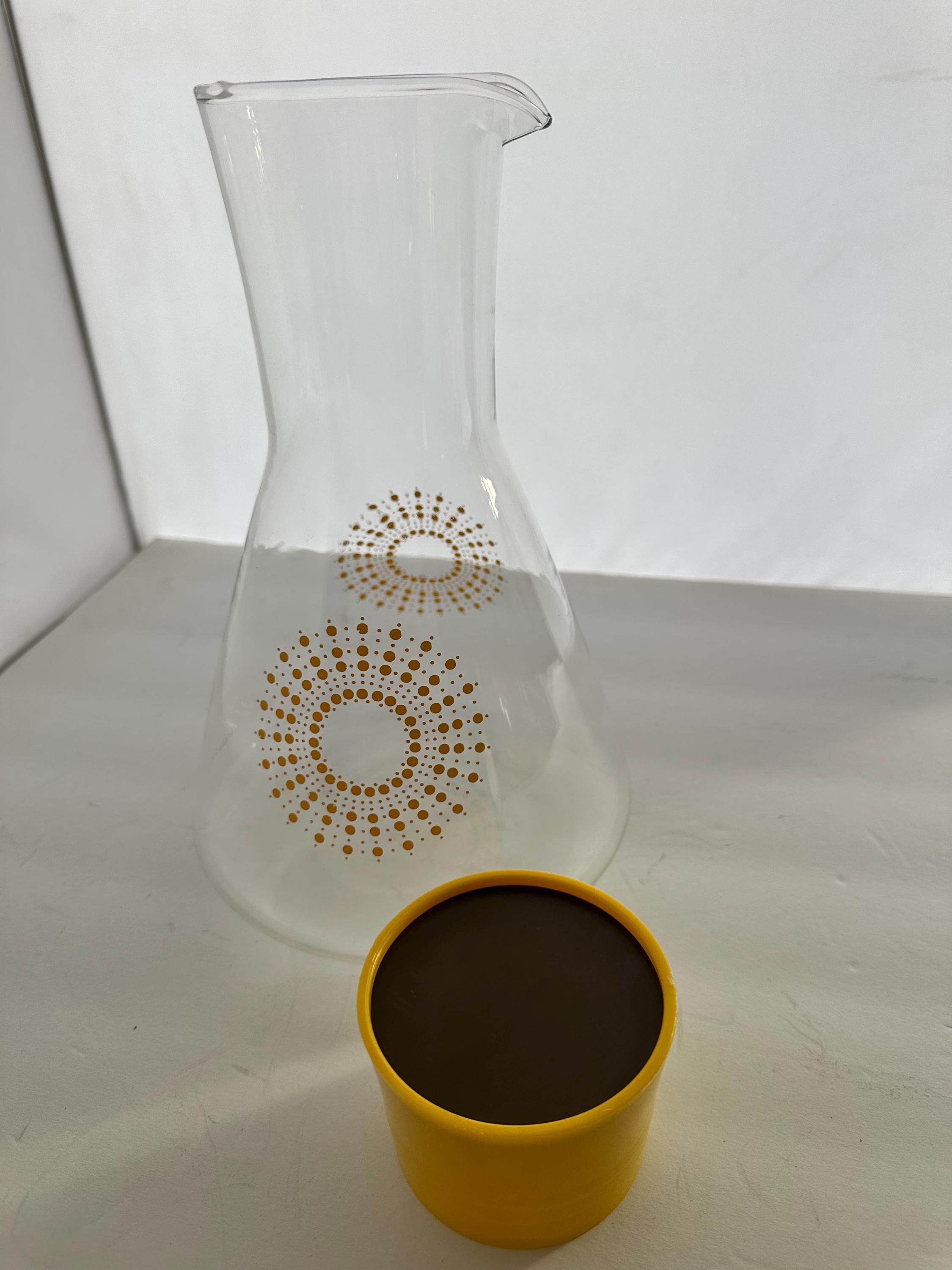 Vintage Pyrex Atomic Sun Gold Sunburst Large Glass Carafe With Stopper ...