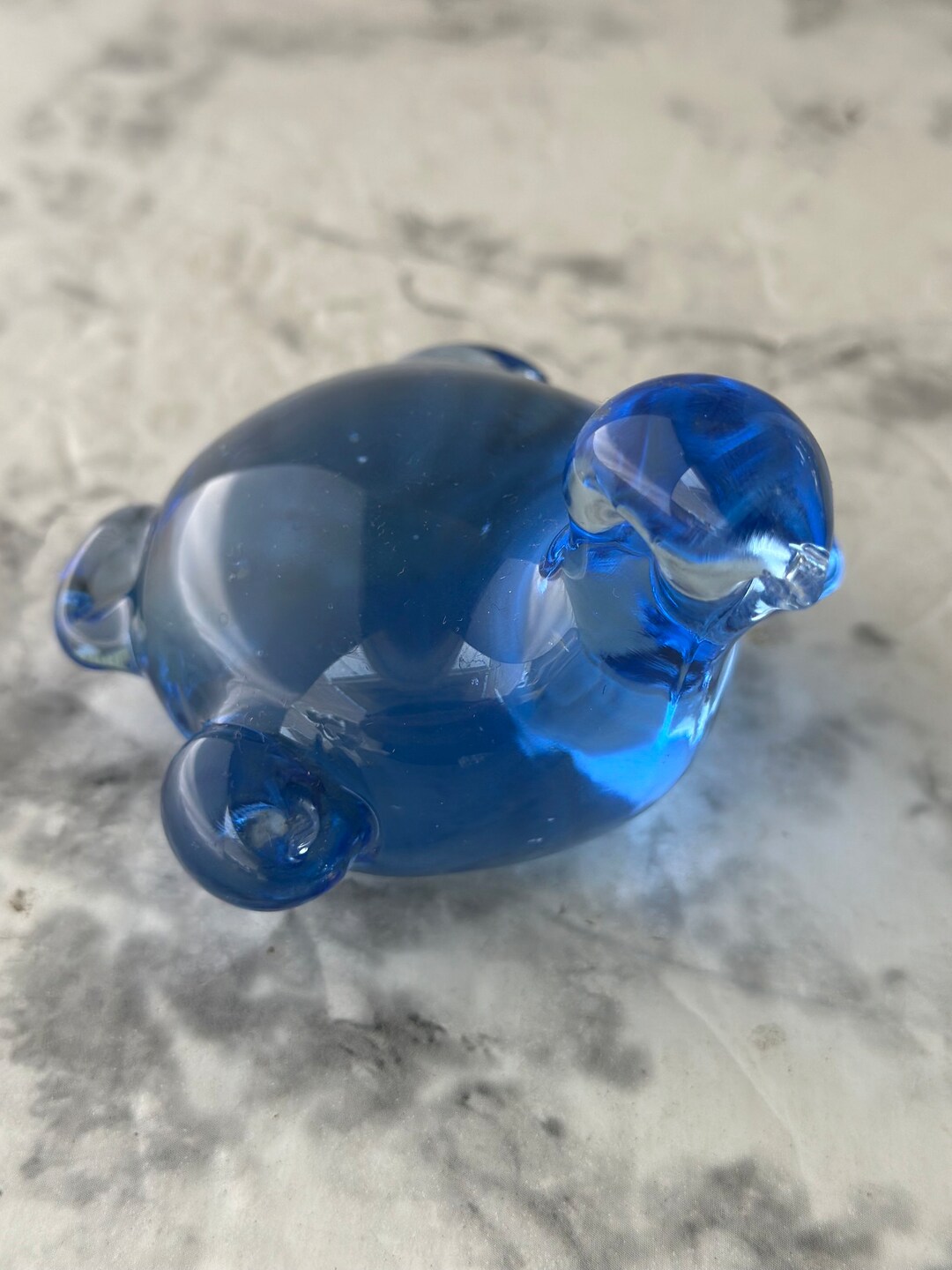 Vintage Blue Blown Art Glass Turtle Paperweight Figurine Collectible - Etsy