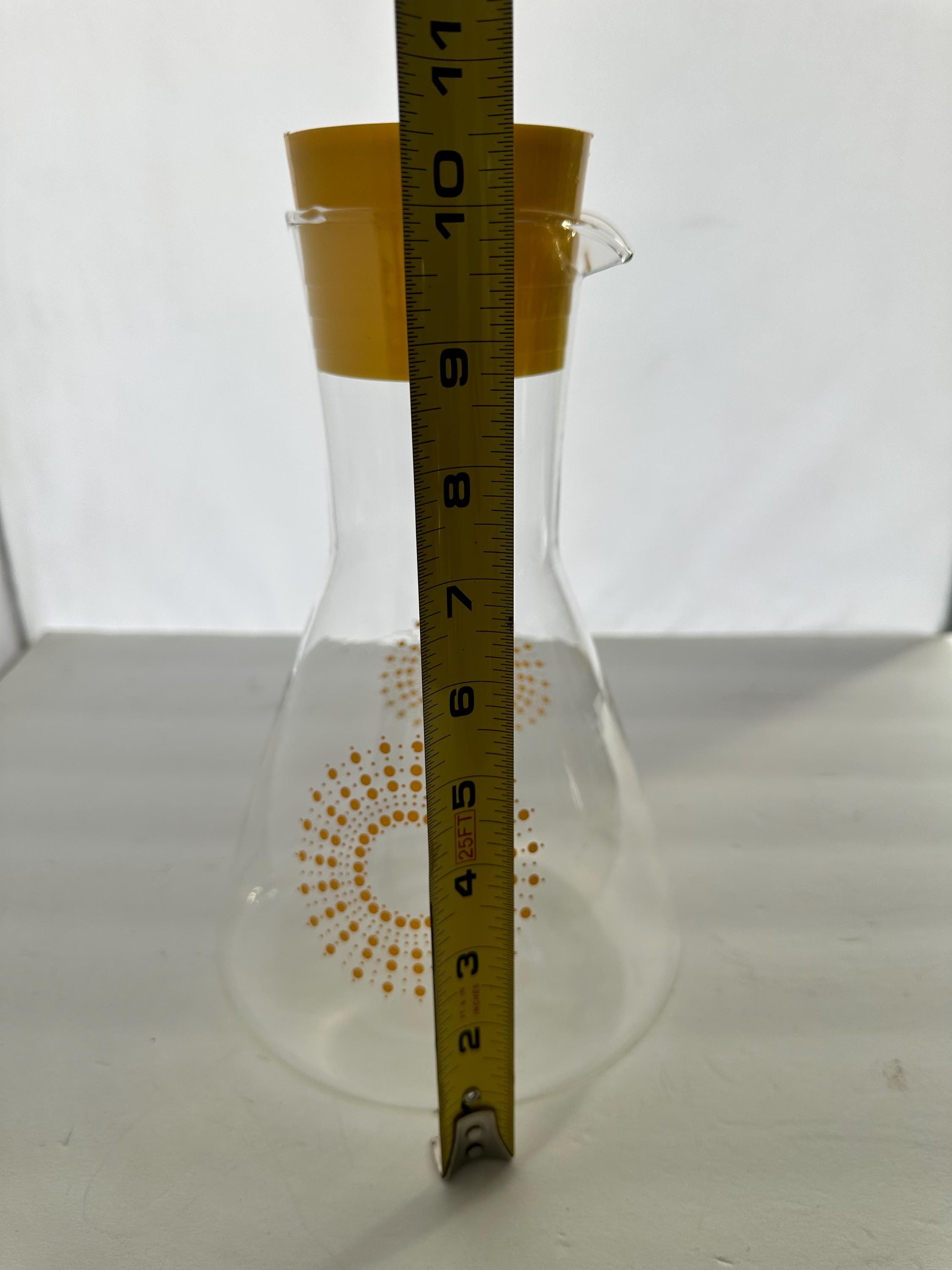 Vintage Pyrex Atomic Sun Gold Sunburst Large Glass Carafe With Stopper ...