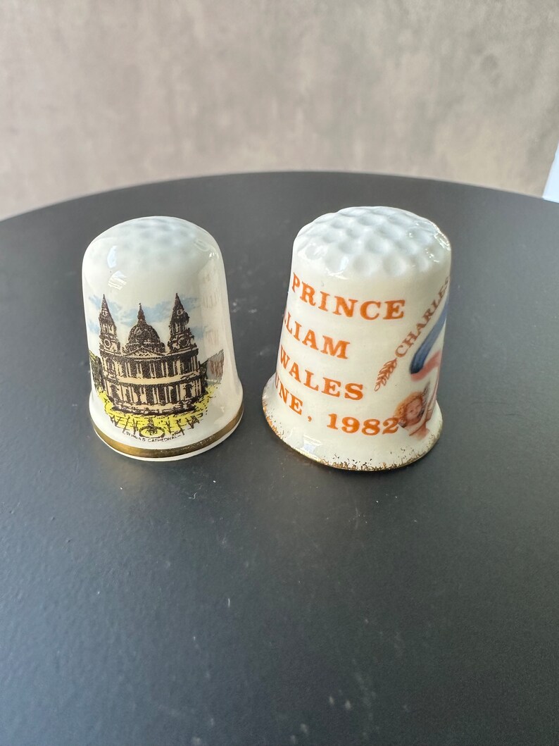 Vintage Princess Diana Prince Charles and Castle Thimbles, Set of 2 - Etsy