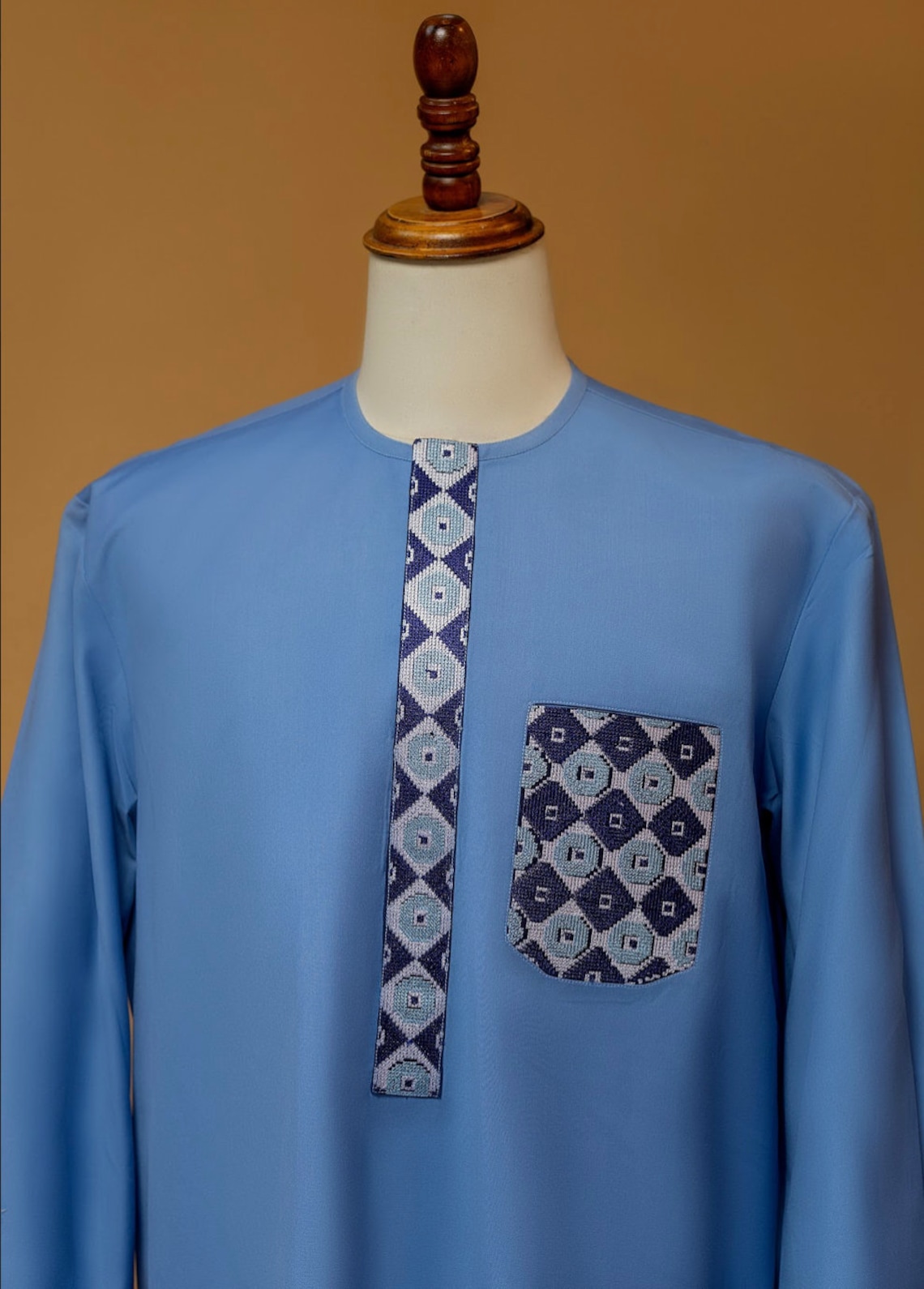African Men Kaftan| Men Outfit| Men Nigerian Outfit| Luxury Blue Kaftan ...
