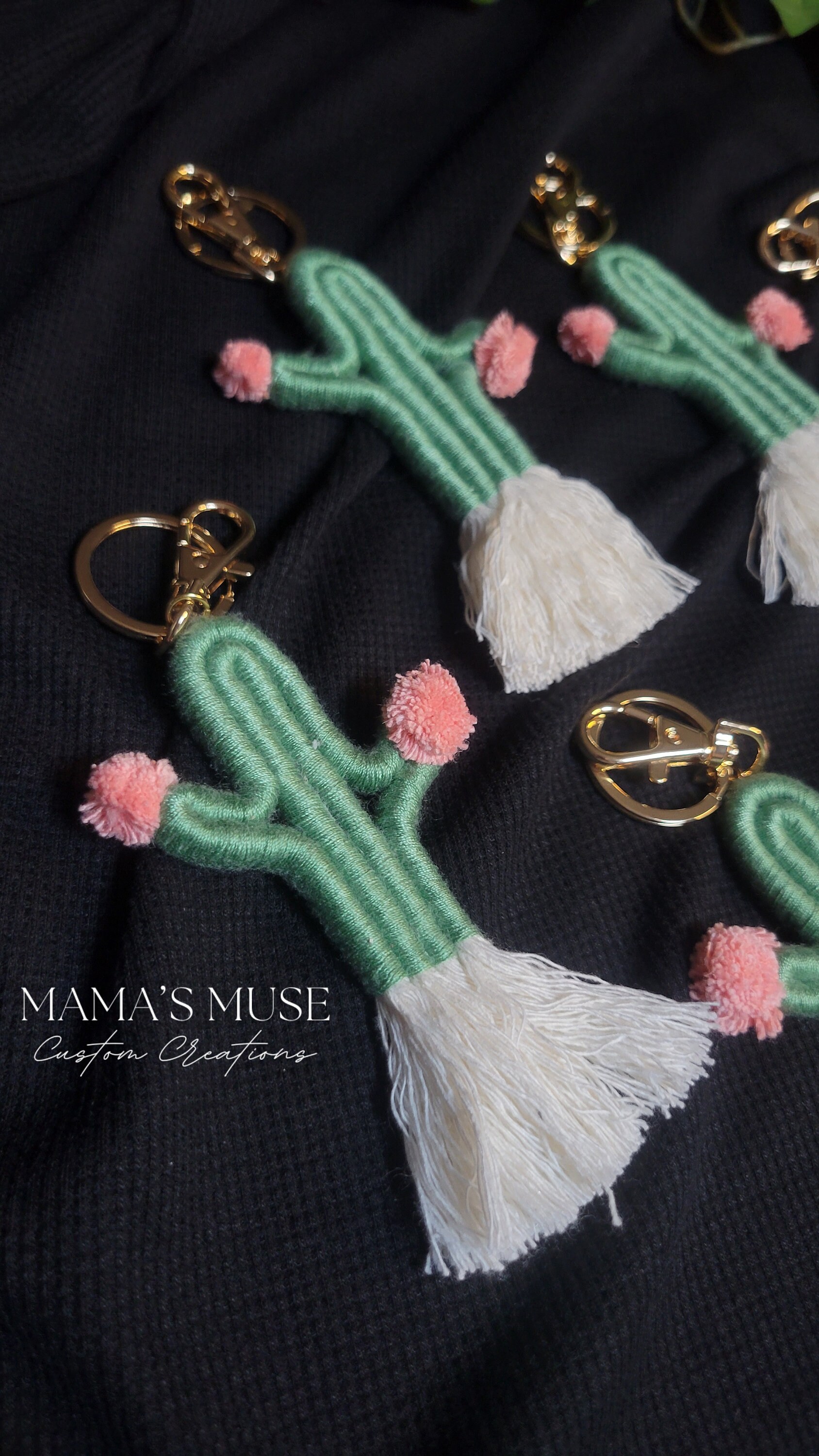Cactus Keychains, Macrame Keychain Keychains Print Mom Keychain, Gift ...