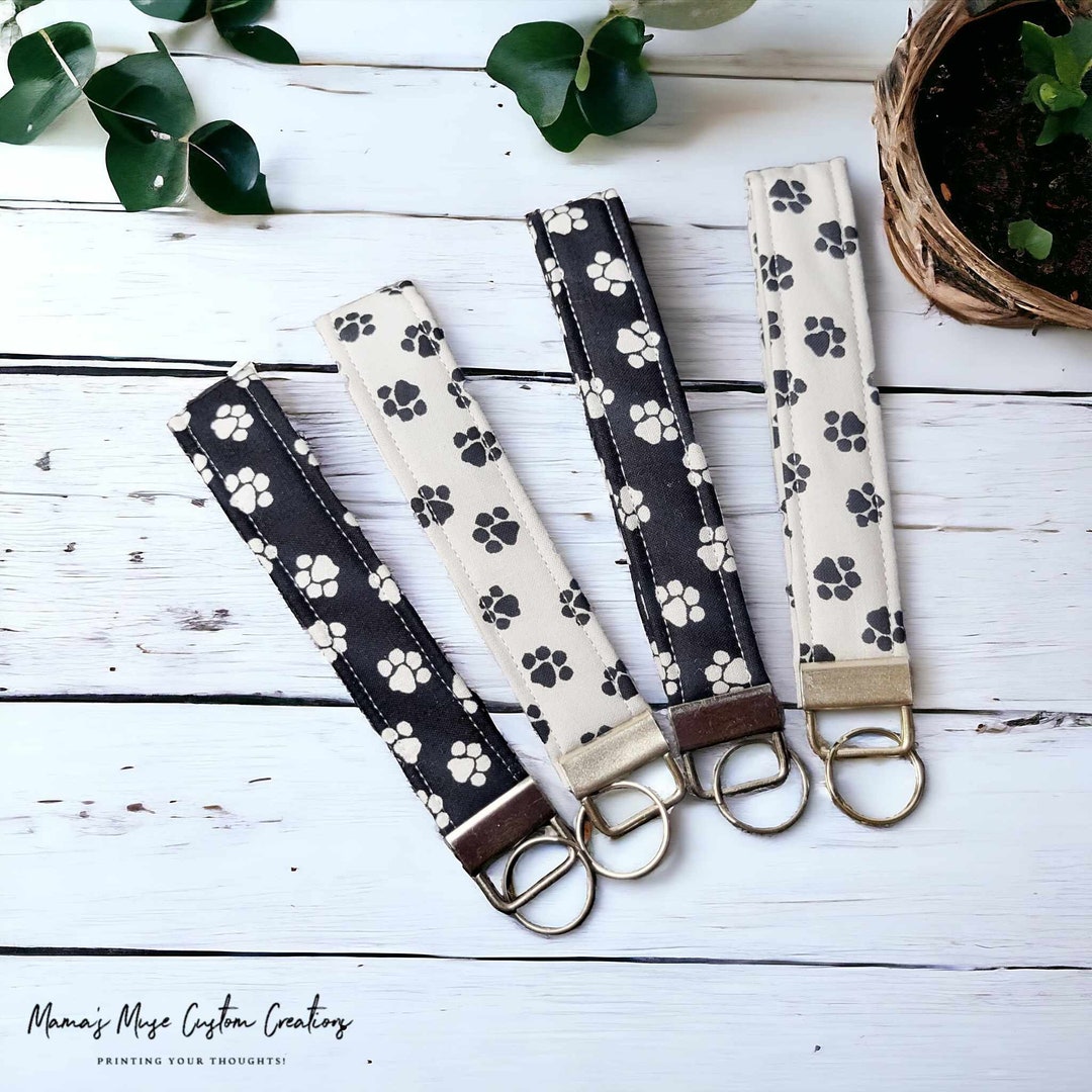 Paw Print Keychain Wristlets, Neutral Key Fobs, Wristlet for Keys, Key ...