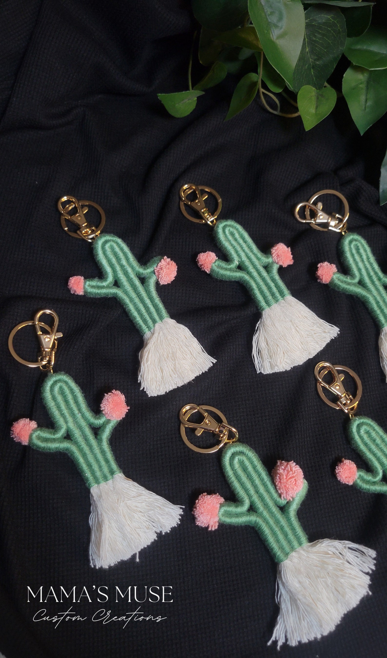 Cactus Keychains, Macrame Keychain Keychains Print Mom Keychain, Gift ...