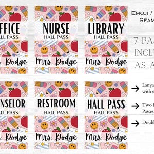 Personalized Teacher Hall Passes School Pass Hall Pass Teacher ...