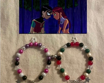 Starfire and Robin Y2k Couple Charm Bracelets - Etsy