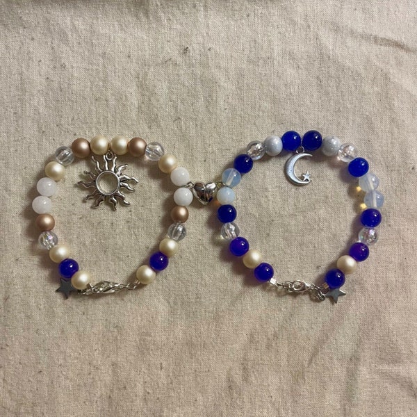 Star and Moon Matching Bracelets - Etsy