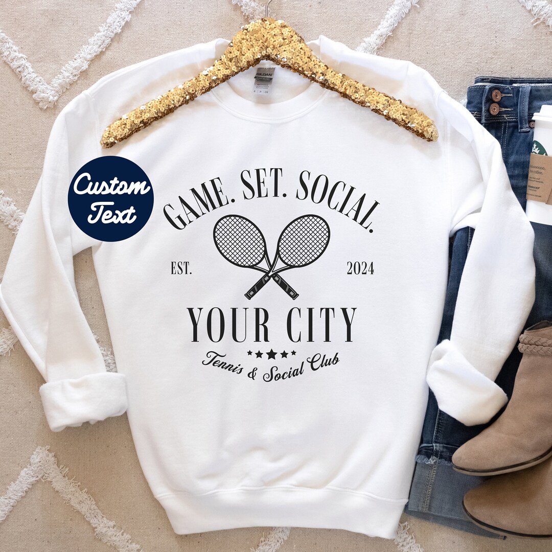 Tennis Sweatshirt, Custom Womens Tennis Team Sweater, Tennis Social ...