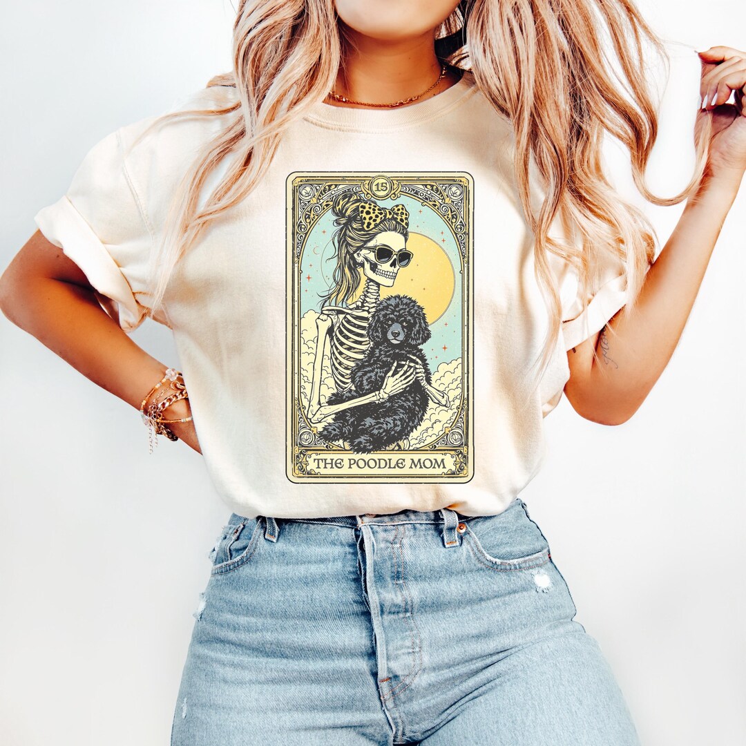 Gothic Poodle Shirt, Comfort Colors Poodle Dog Mom Tarot Card T-shirt ...