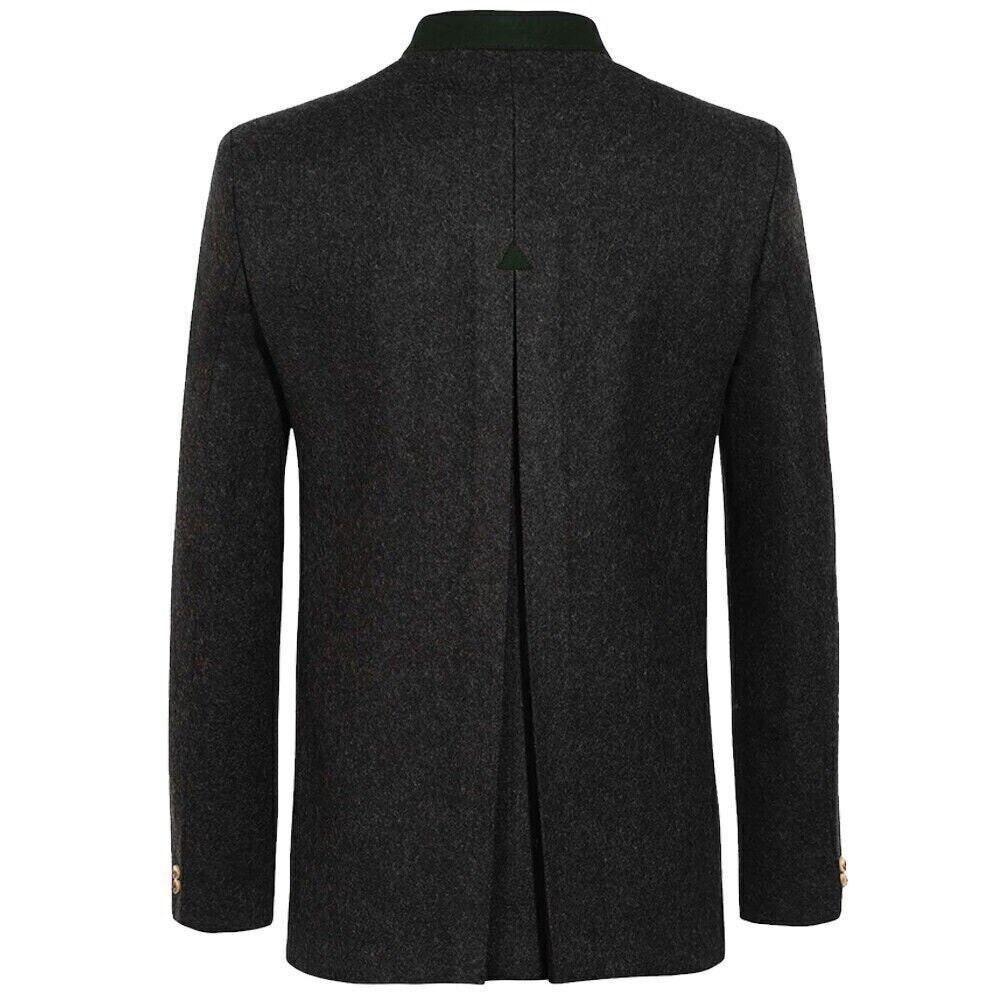 Men's Charcoal Grey German Bavarian Jacket Tyrol Loden Trachten Jacket ...