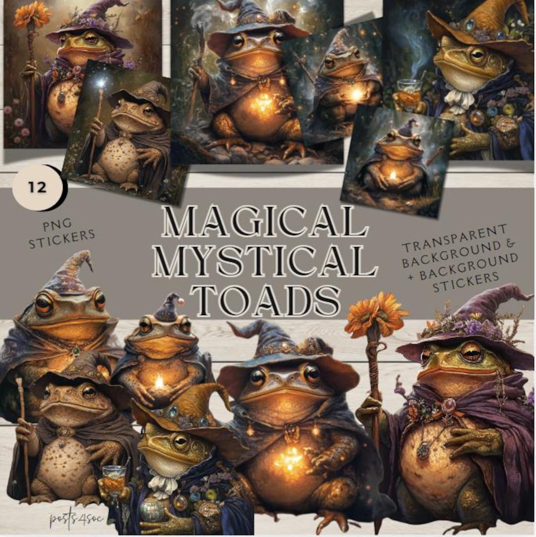 Magical Mystical Toads, Digital Frogs, Digital Planner Toads, Halloween ...