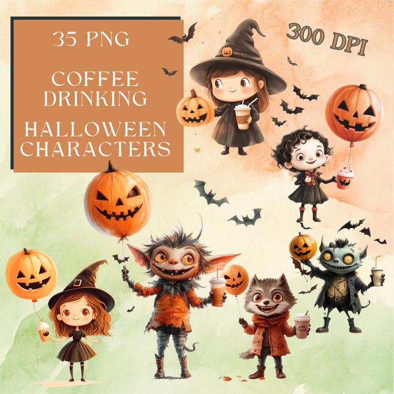 Halloween Clipart Bundle (35 Pngs) - Etsy