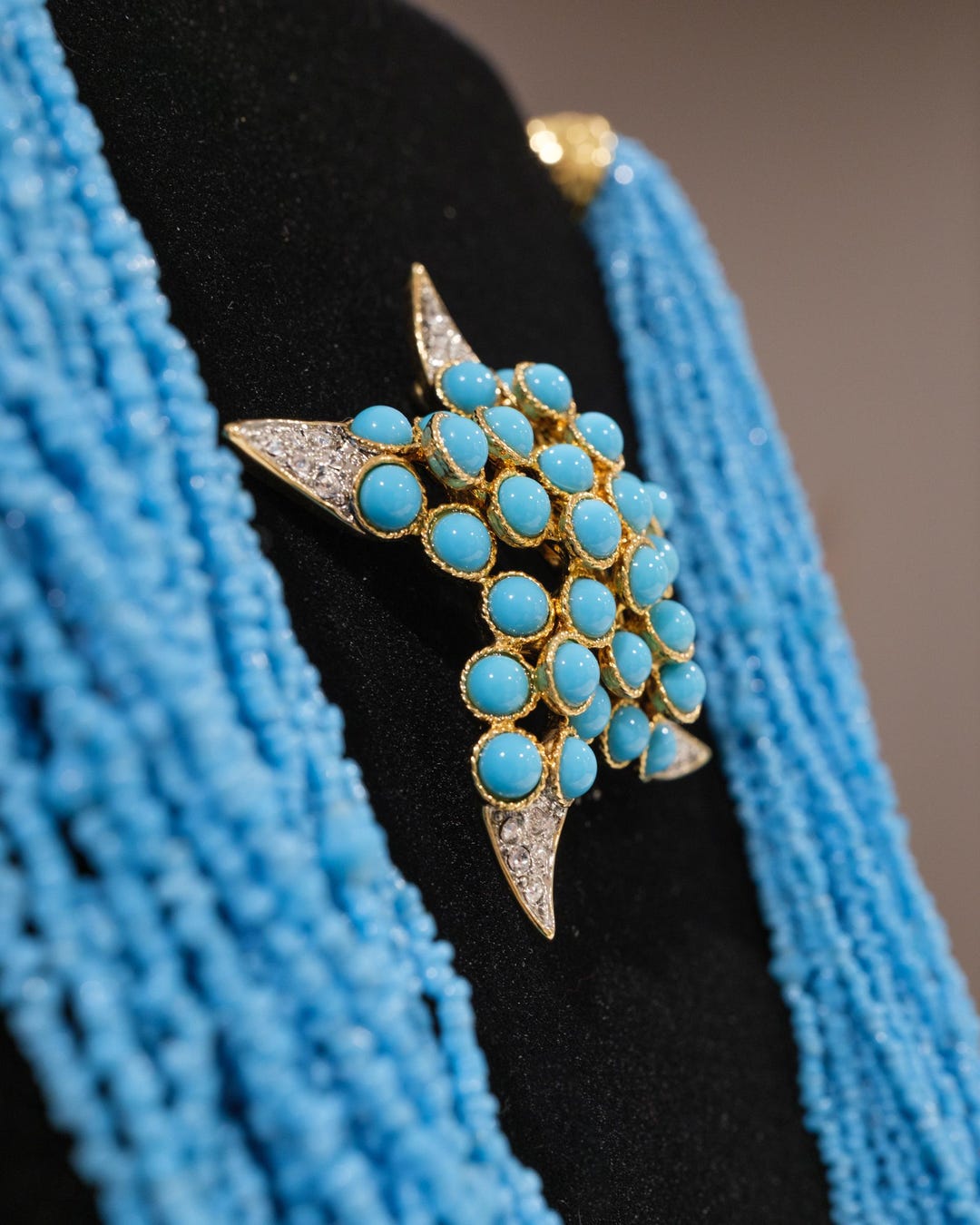 Kenneth Jay Lane Turquoise Torsade Necklace & Starfish Brooch: Vintage ...