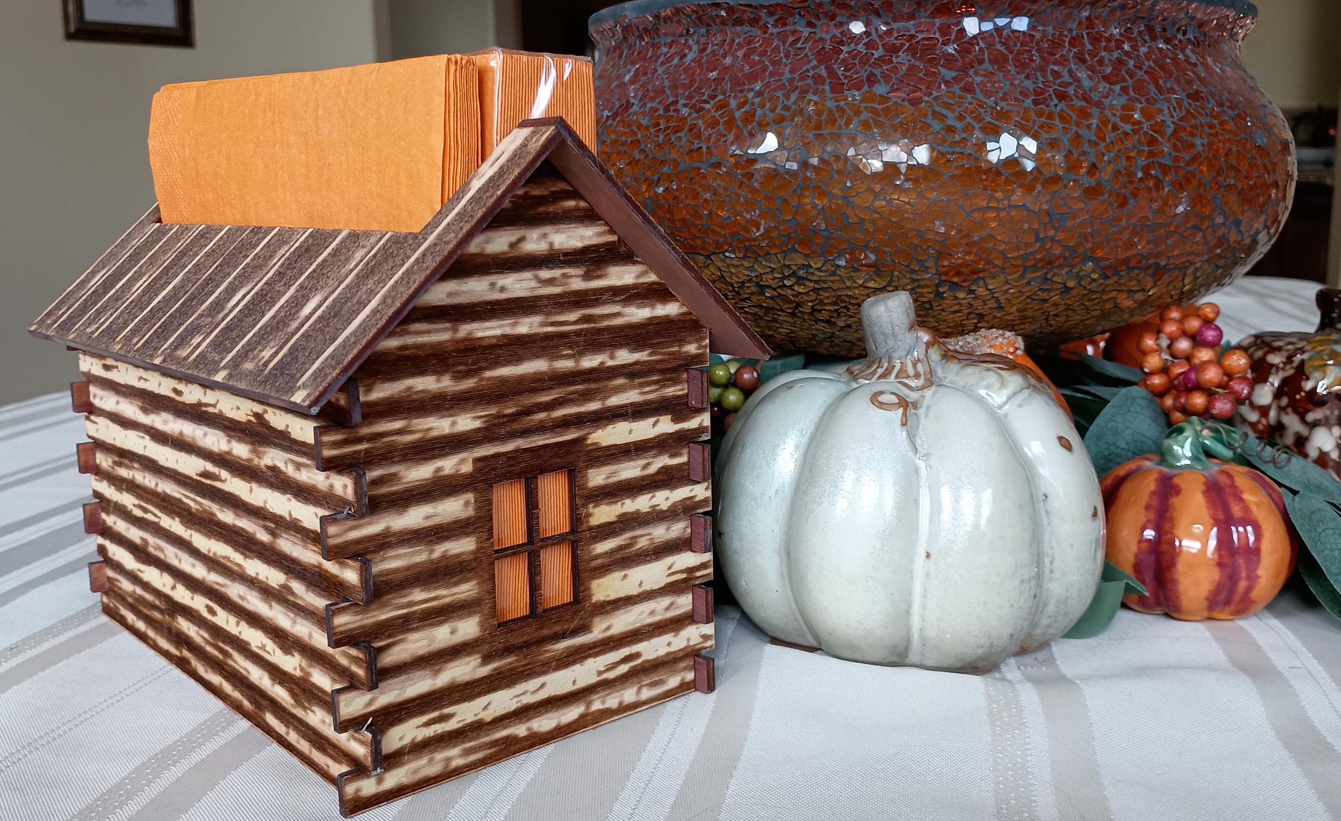 Napkin Holder rustic Log Cabin - Etsy