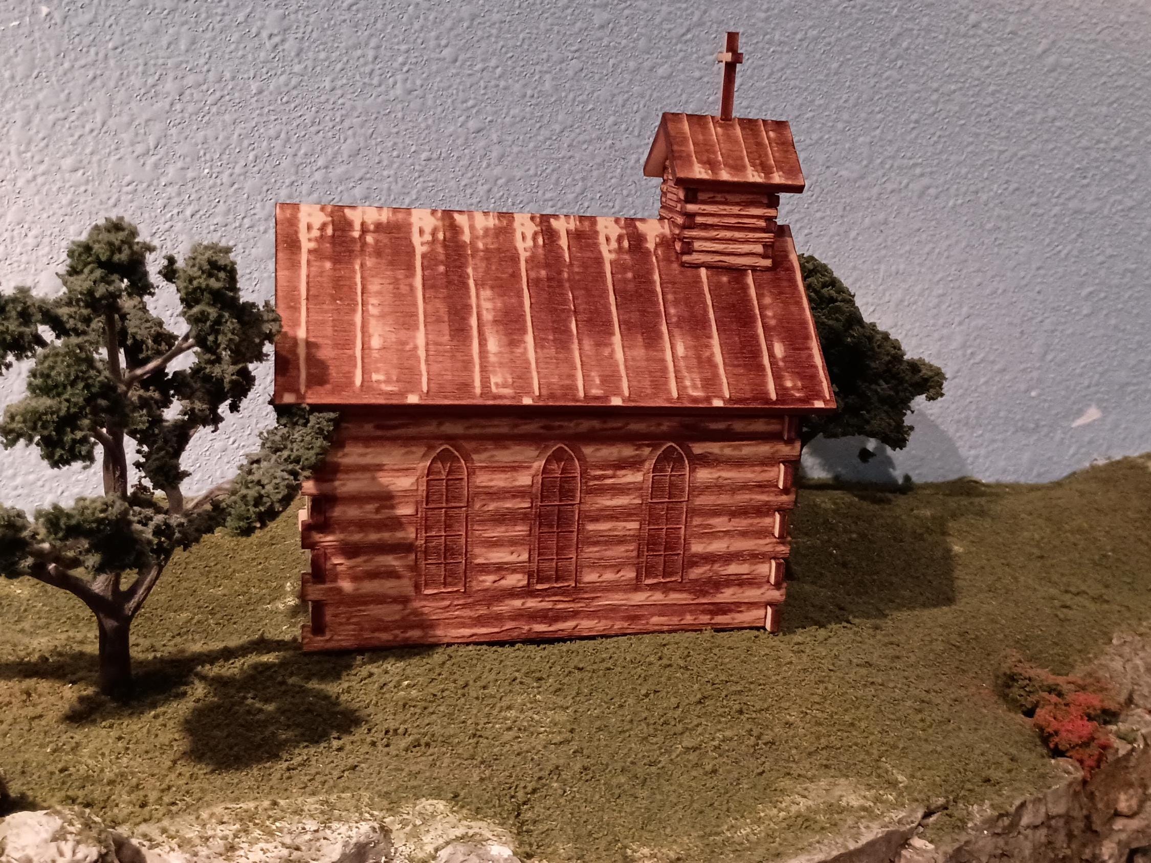 Rustic Log Church - Etsy