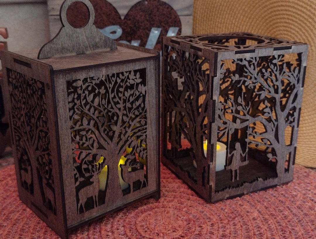 Tealight Shadow Light Box With LED Tealight - Etsy