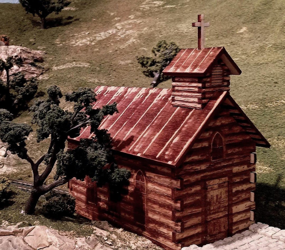 Rustic Log Church - Etsy