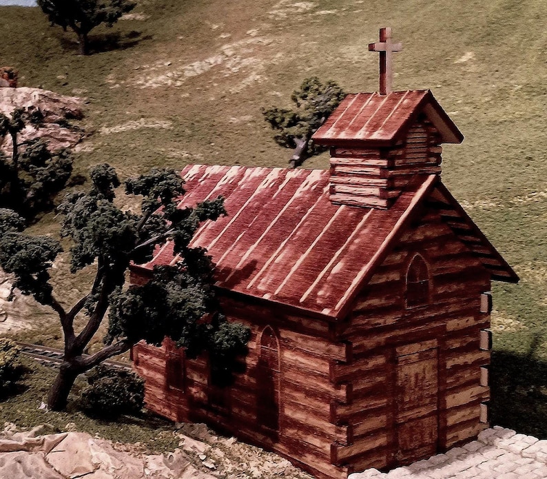 Rustic Log Church - Etsy