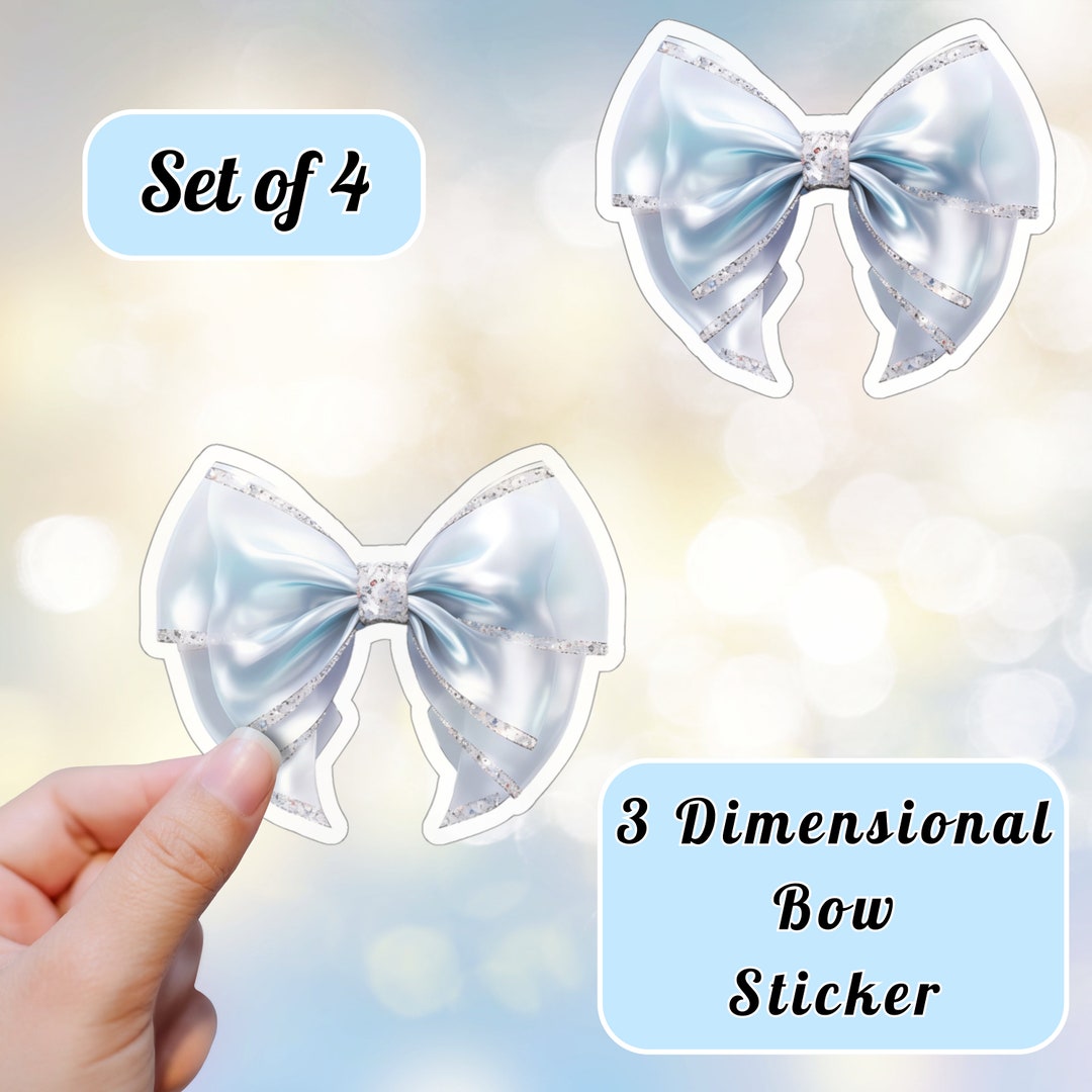 Crystal Bow Sticker, Set of 4, Large Size, Bedazzled Sticker Bow ...
