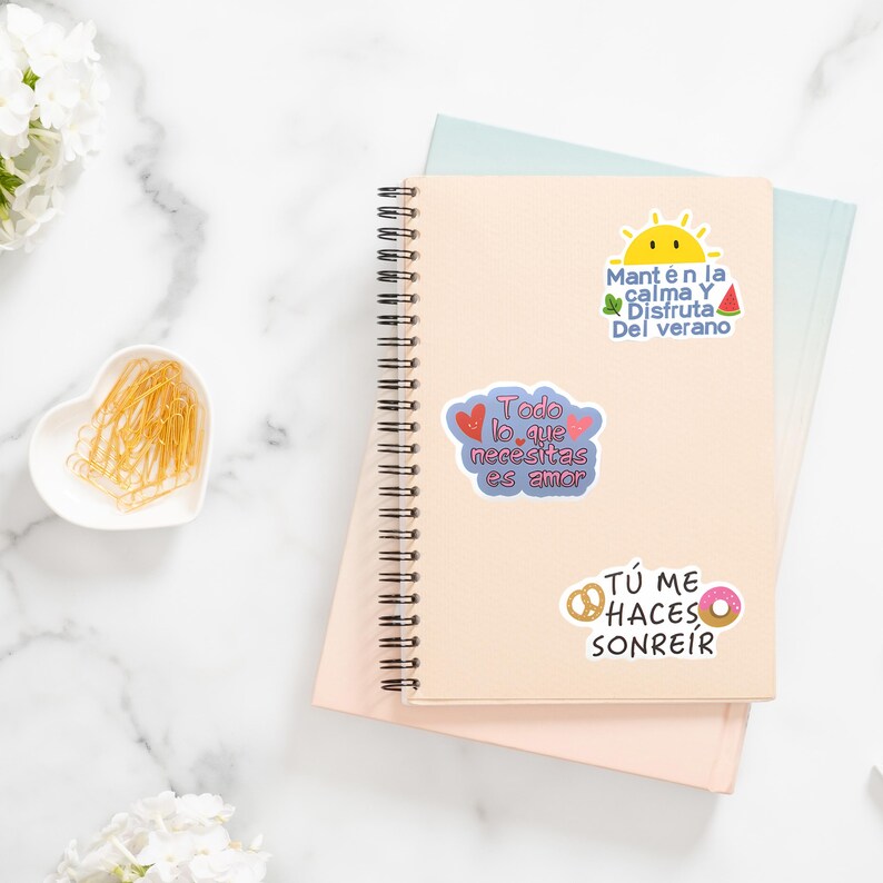 45 Pc Spanish Motivational Stickers Pack, Cute Affirmation Decals ...