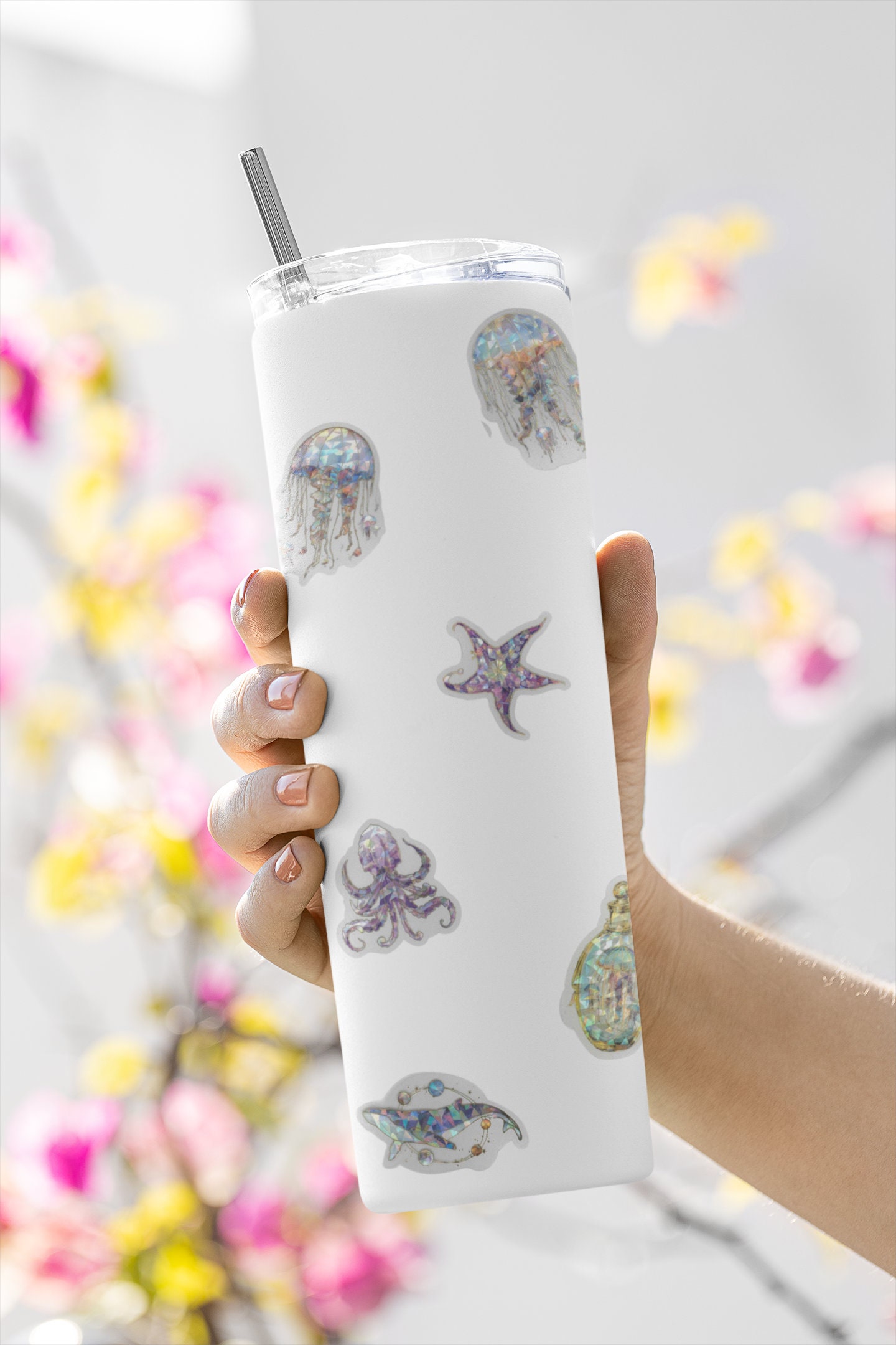 Holographic 10 Pc Ocean Creatures Sticker Pack, Ocean Lover Gift ...