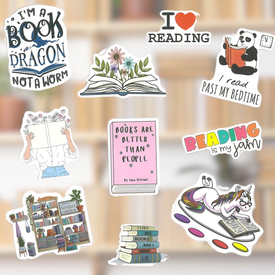 45 Pcs I Love Reading Stickers Pack, Book Lover Book Club Gift ...