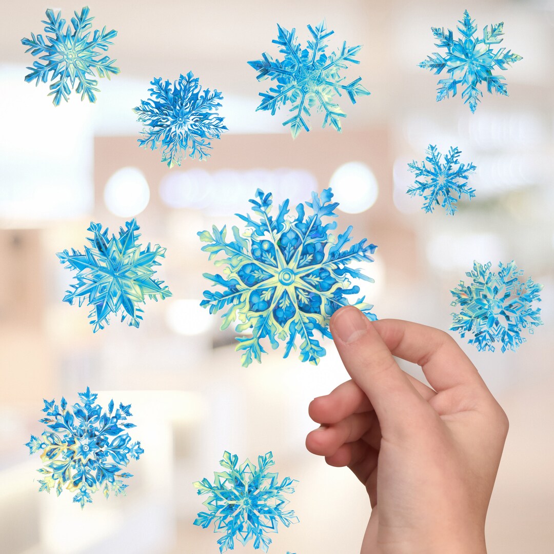 10 Pcs Blue Snowflakes Sticker Pack, Teachers Gift, Winter Theme ...