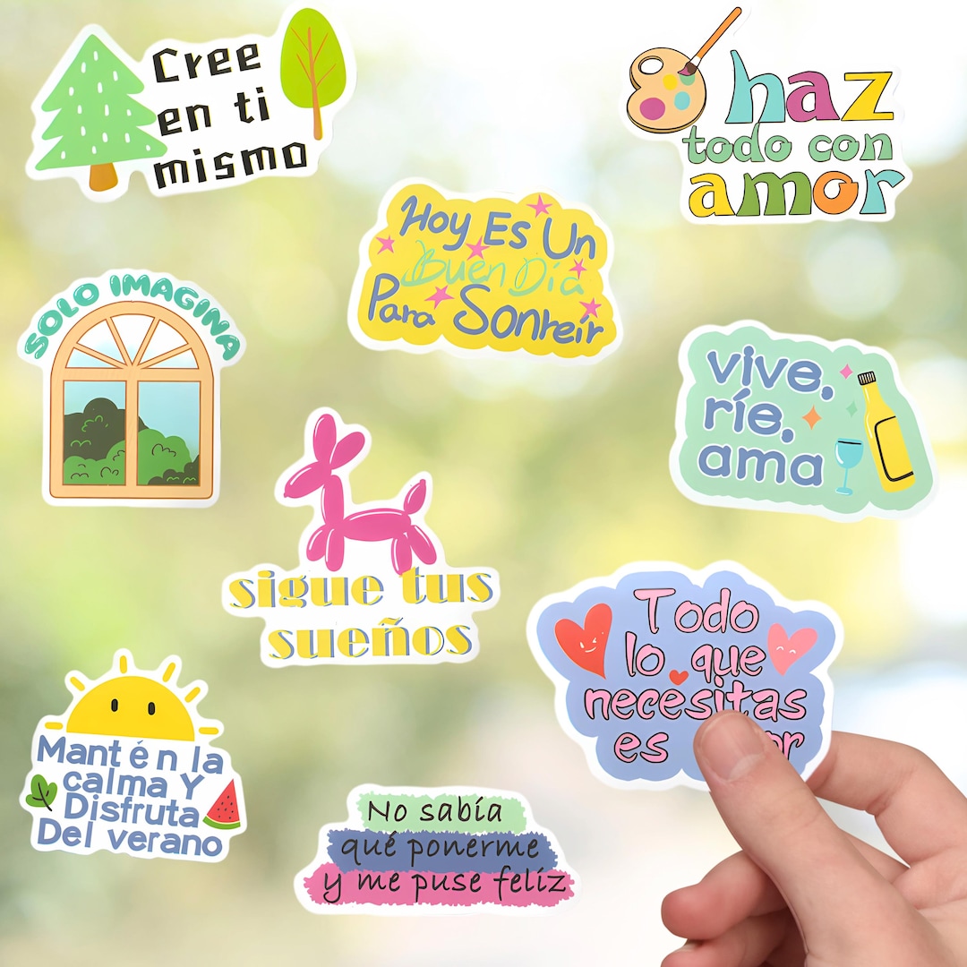 45 Pc Spanish Motivational Stickers Pack, Cute Affirmation Decals ...