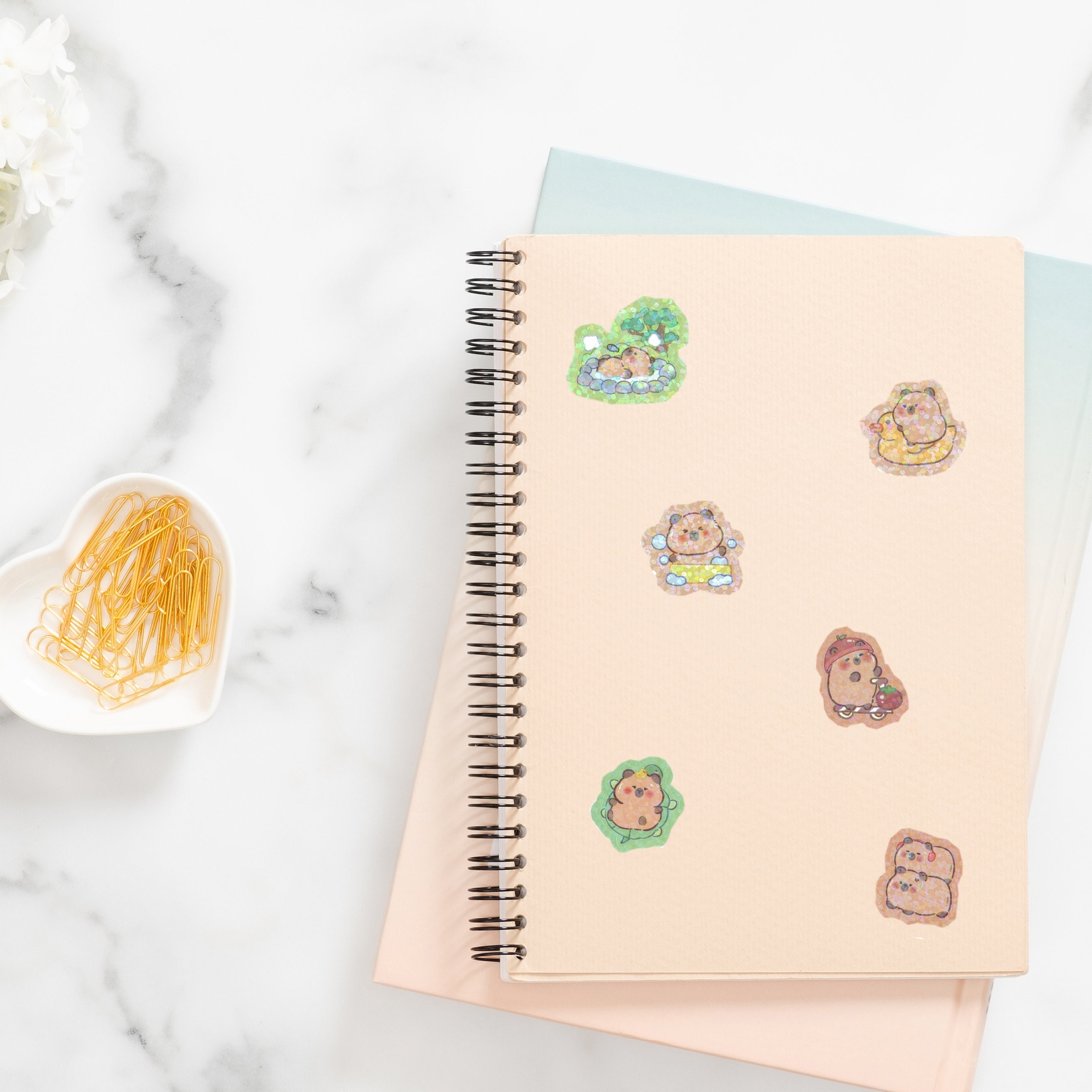 Shimmer Capybara Stickers, 4 Sheets Set, Capybara Lover Gift, Animal ...