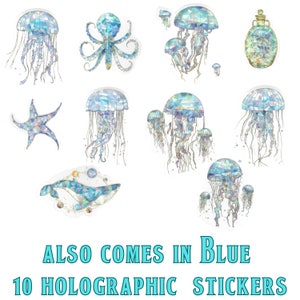 Holographic 10 Pc Ocean Creatures Sticker Pack, Ocean Lover Gift ...
