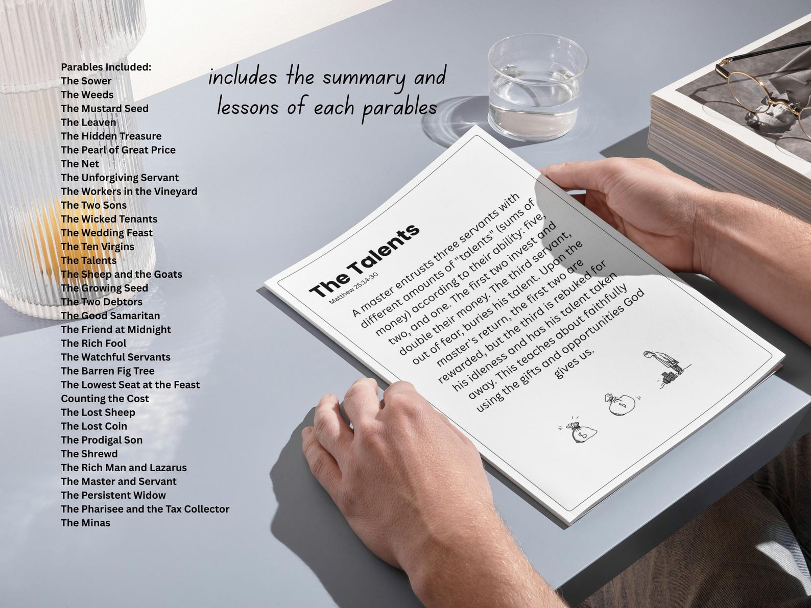 Parables of Jesus Print: Doodle Art, 32 Bible Lessons (A4 and A5 ...