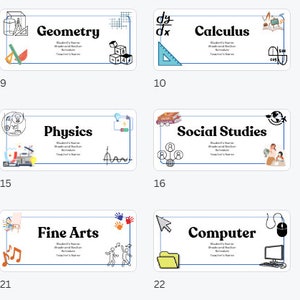 Editable School Subject Notebook/book Sticker Labels Digital Download ...