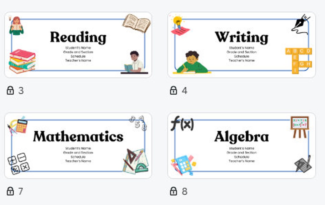 Editable School Subject Notebook/book Sticker Labels Digital Download ...