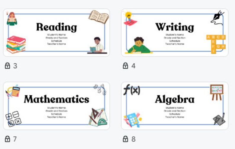 Editable School Subject Notebook/book Sticker Labels Digital Download ...