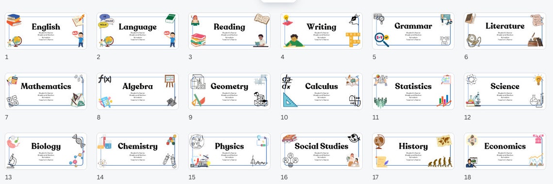 Editable School Subject Notebook/book Sticker Labels Digital Download ...