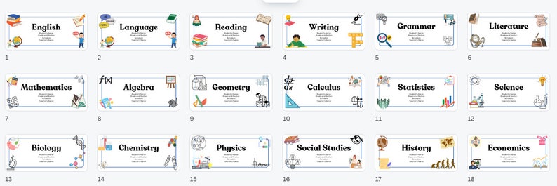 Editable School Subject Notebook/book Sticker Labels Digital Download ...